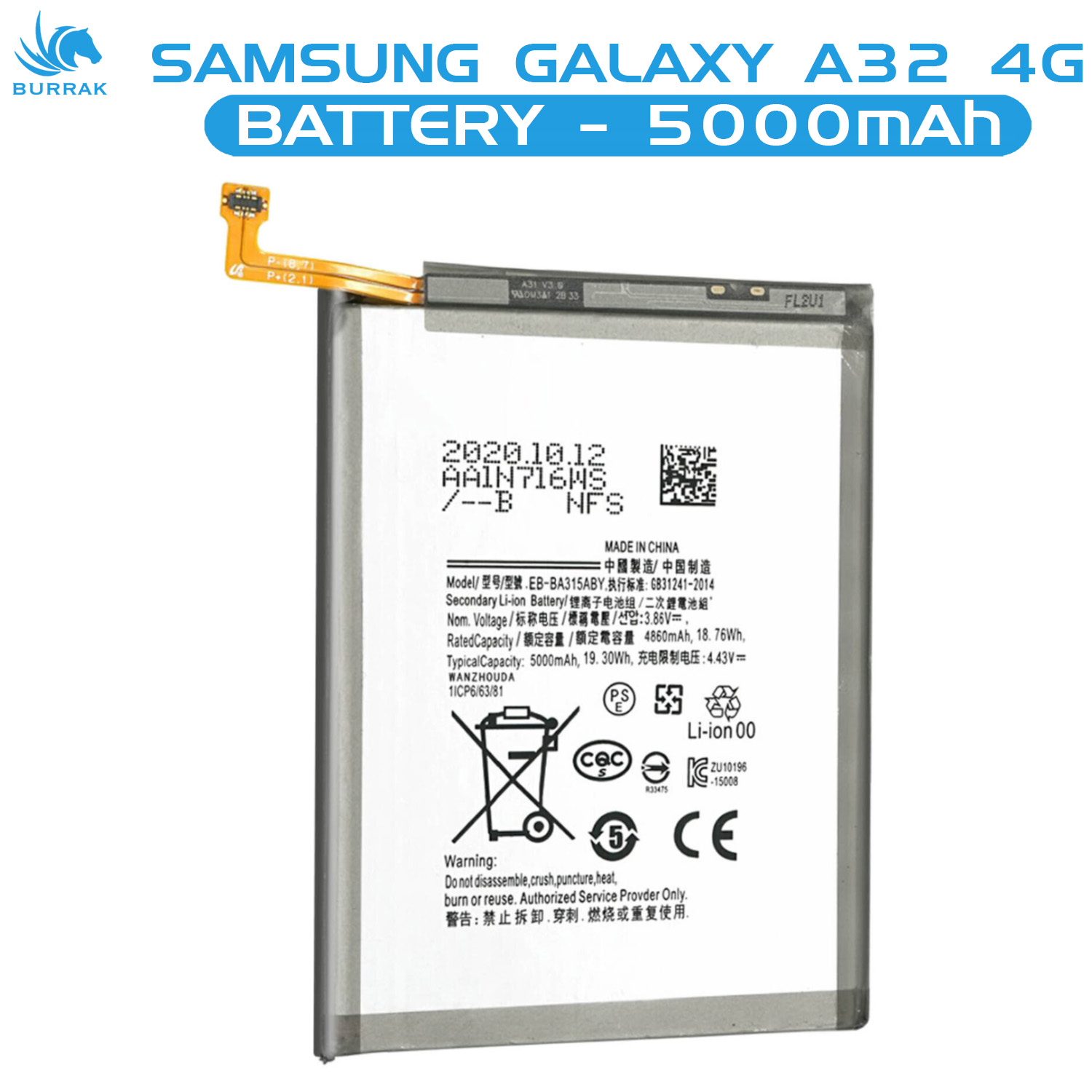 Samsung A32 4G Battery EB-BA315ABY Replacement Premium Quality 5000mah ...