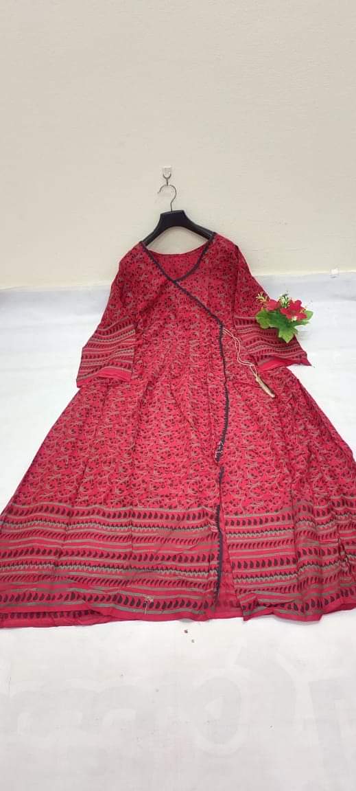 Winter lilan long Angrakha Maxi medium size available | Daraz.pk