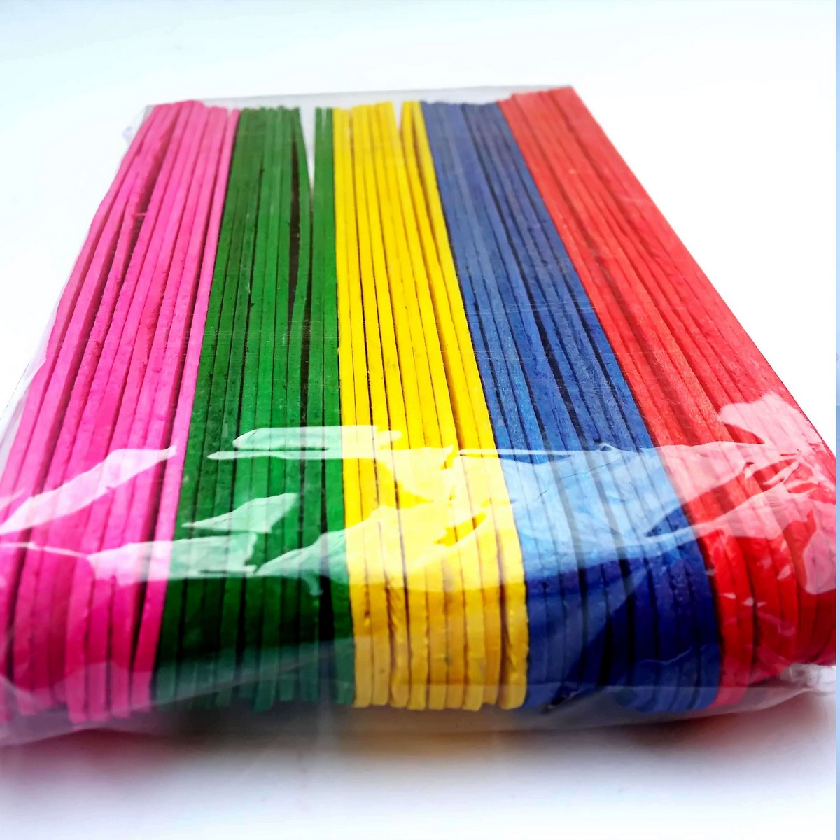 Pack of 50 Multi Color Small Craft Sticks Ice Cream Sticks Wooden ...