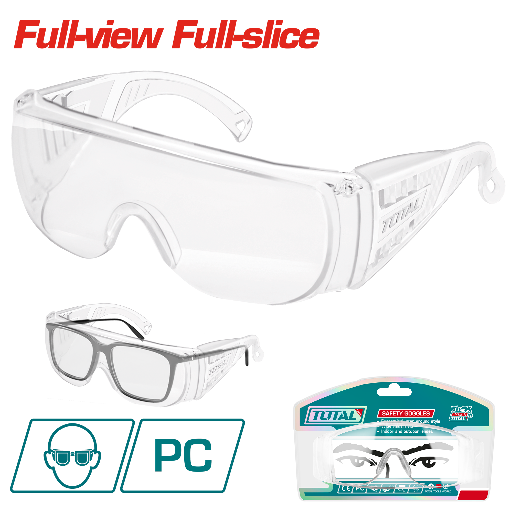 TOTAL Safety Goggles for Wearing the Corrective Glasse and Visitors ...