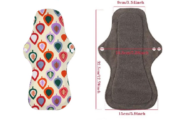 Sanitary Inner 12 inch Organic Washable Reusable 4 Layered Bamboo ...