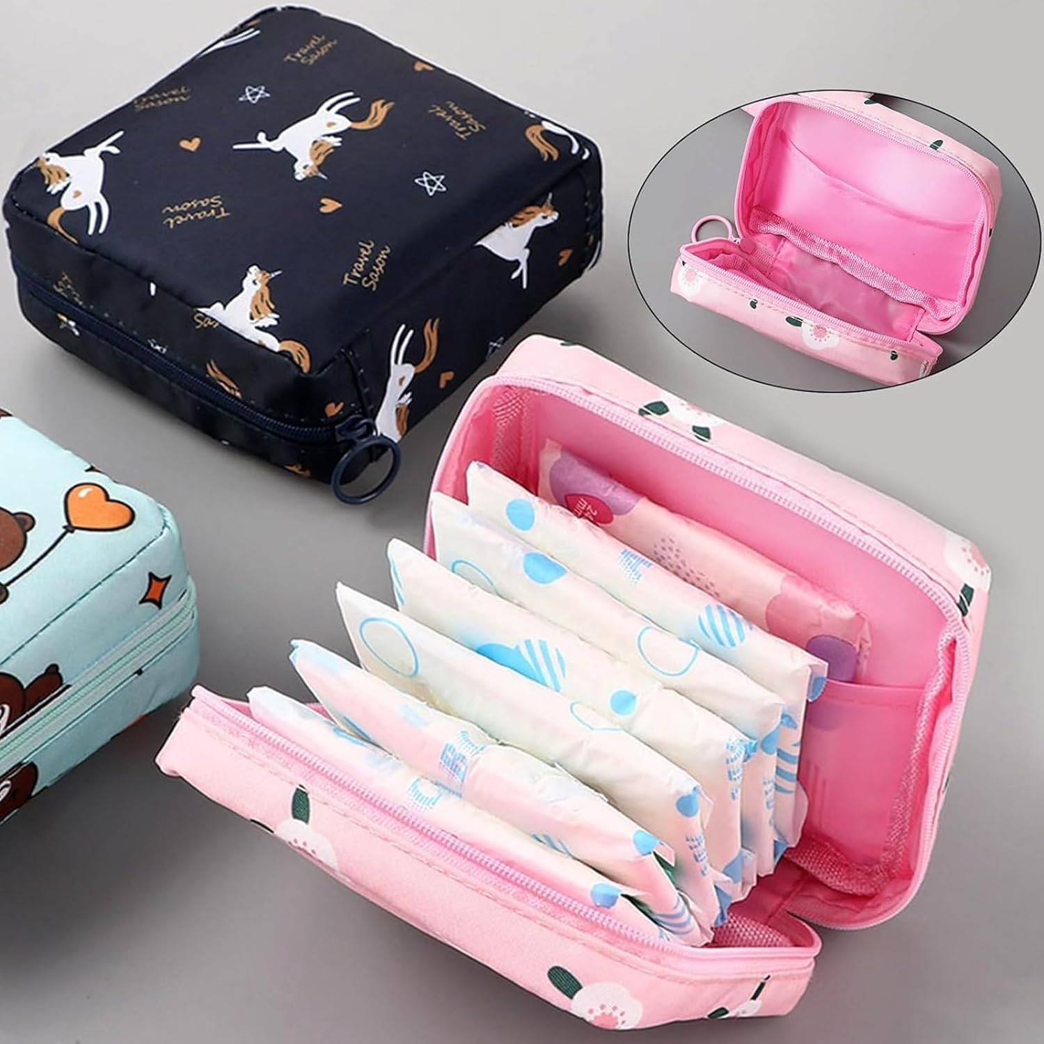 Women Portable Sanitary Pads Storage Bag Tampon Pouch Napkin Cosmetic ...