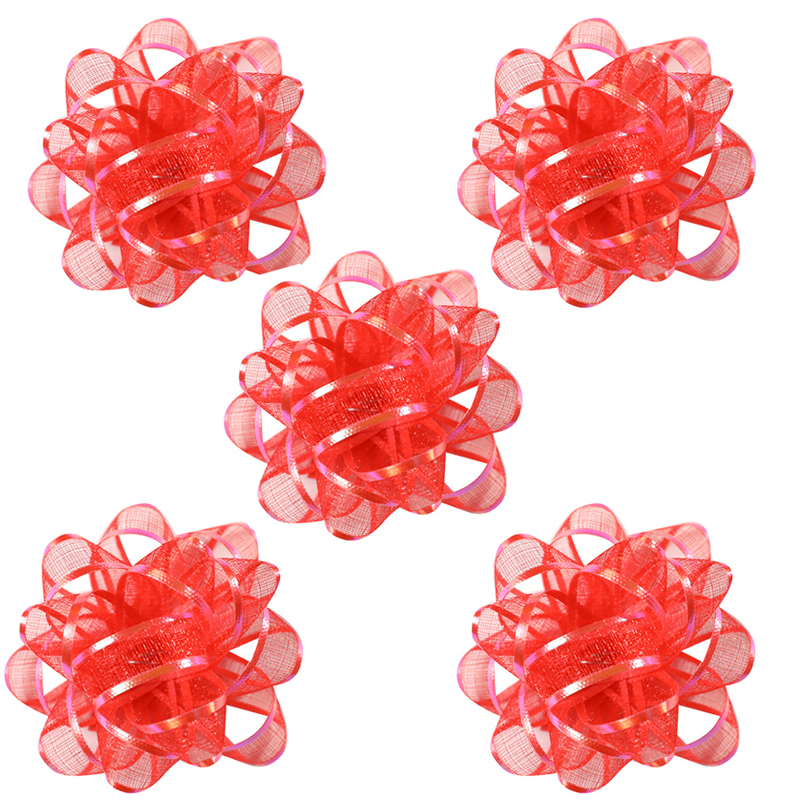 Gold Ribbon Flower ball Packaging Ribbons Star Flower Gold Silver gift ...