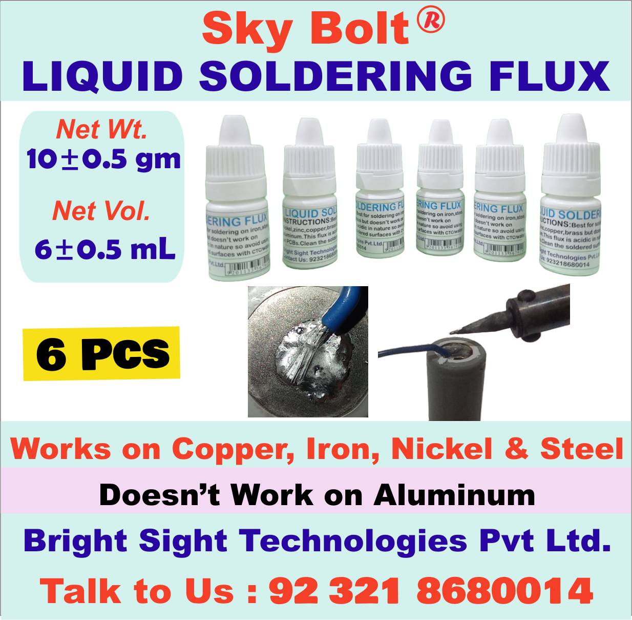 Liquid Soldering Flux-6 ML Each- Sky Bolt Liquid Soldering Flux ...