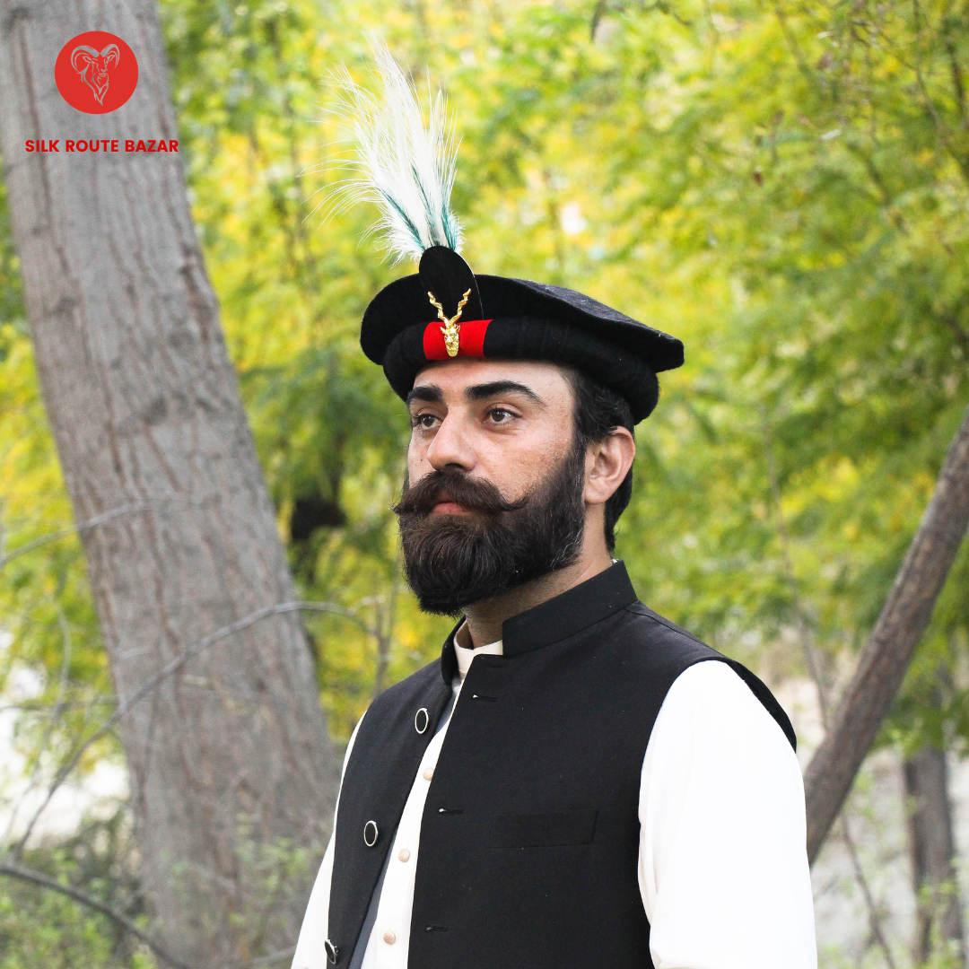 Black Chitrali Cap (Pakul) With Markhor, Premium Quality Chitrali cap ...