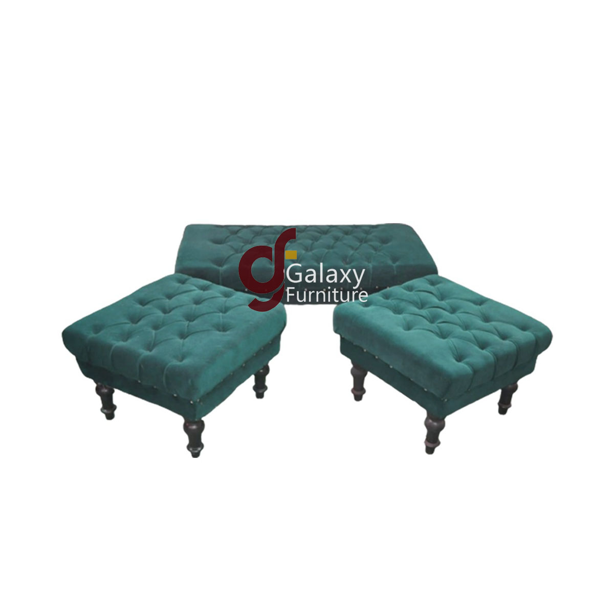 Galaxy 4 Seater Puffy Sets Fabric Blue Valvid (Size 2 unit single seat ...