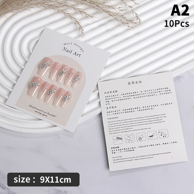 10Pcs Nail Display Cardboard Fake Nails Card Handmade For Press On ...