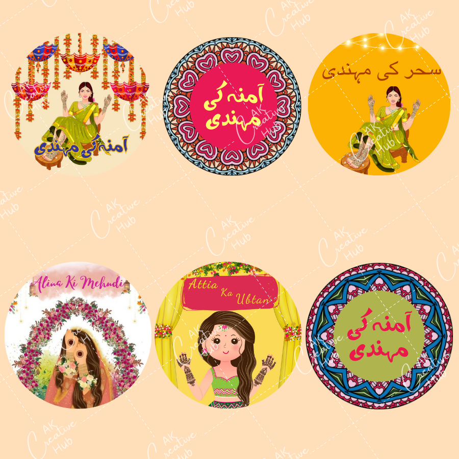 Customized Cone Stickers - Mehndi Cone Stickers/Sauf Cone Stickers ...