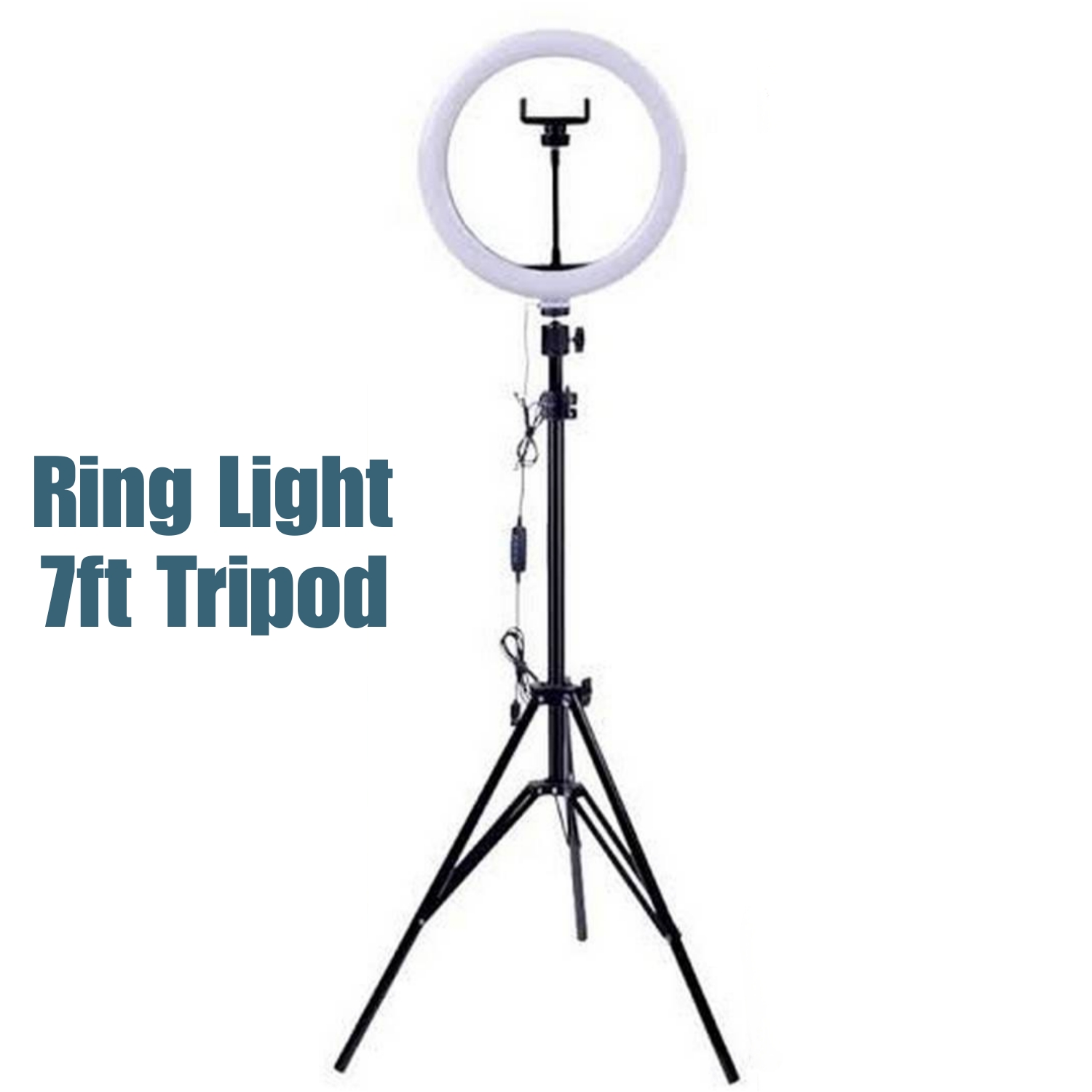 36cm Ring Light with 7ft Aluminium Tripod Stand & Mobile Holder (3 ...