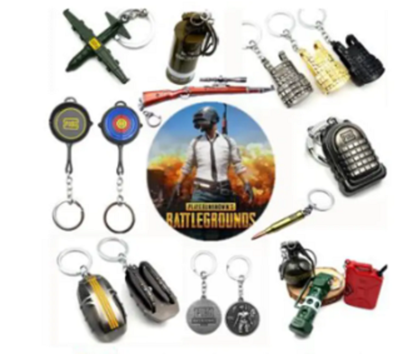 Pubg Keychains | Anyone of Grenade, Bomb, Parachute, Vests, Pans ...