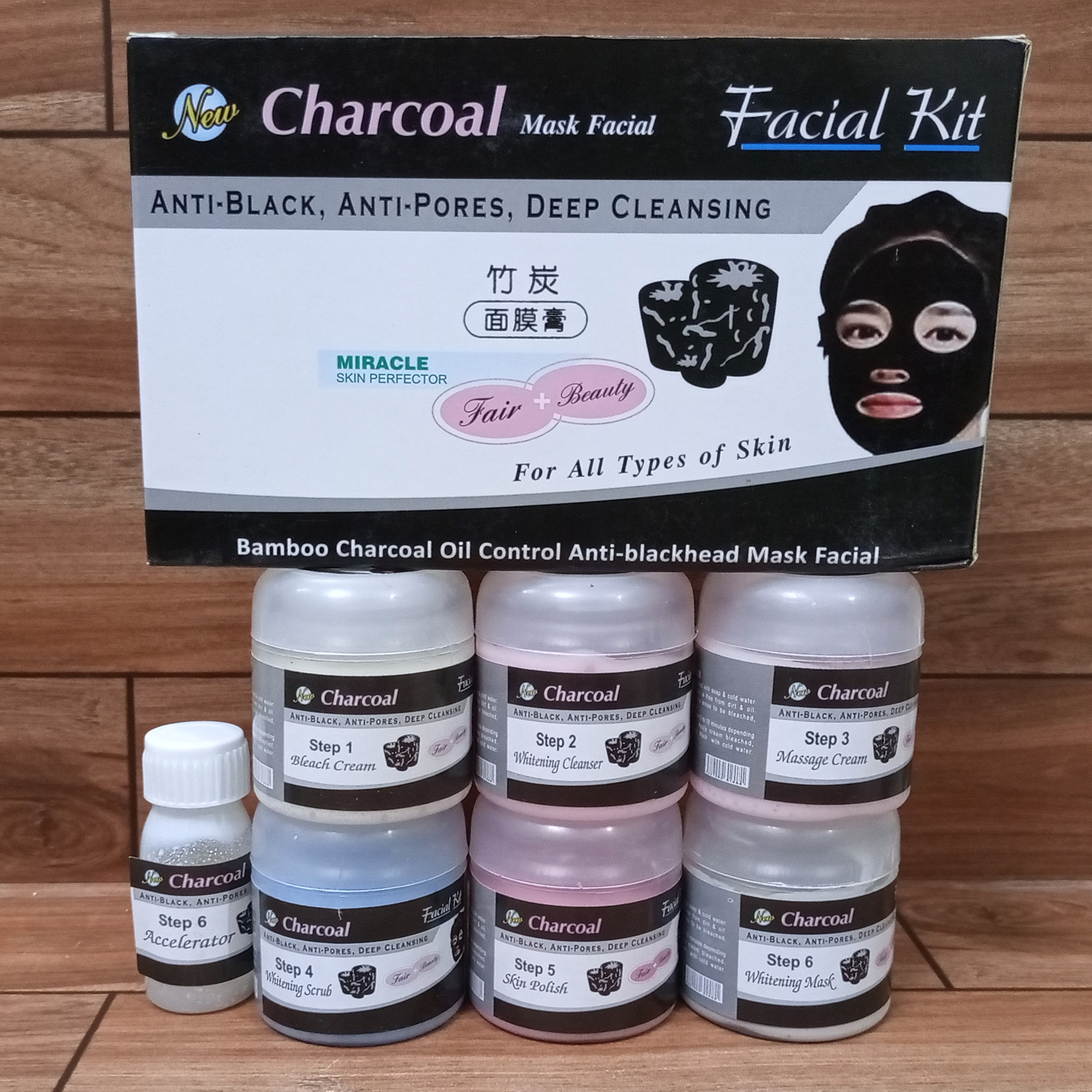 Charcoal Facial Kit (6 x 100 ML) / High Quality Charcoal Facial Kit Set ...