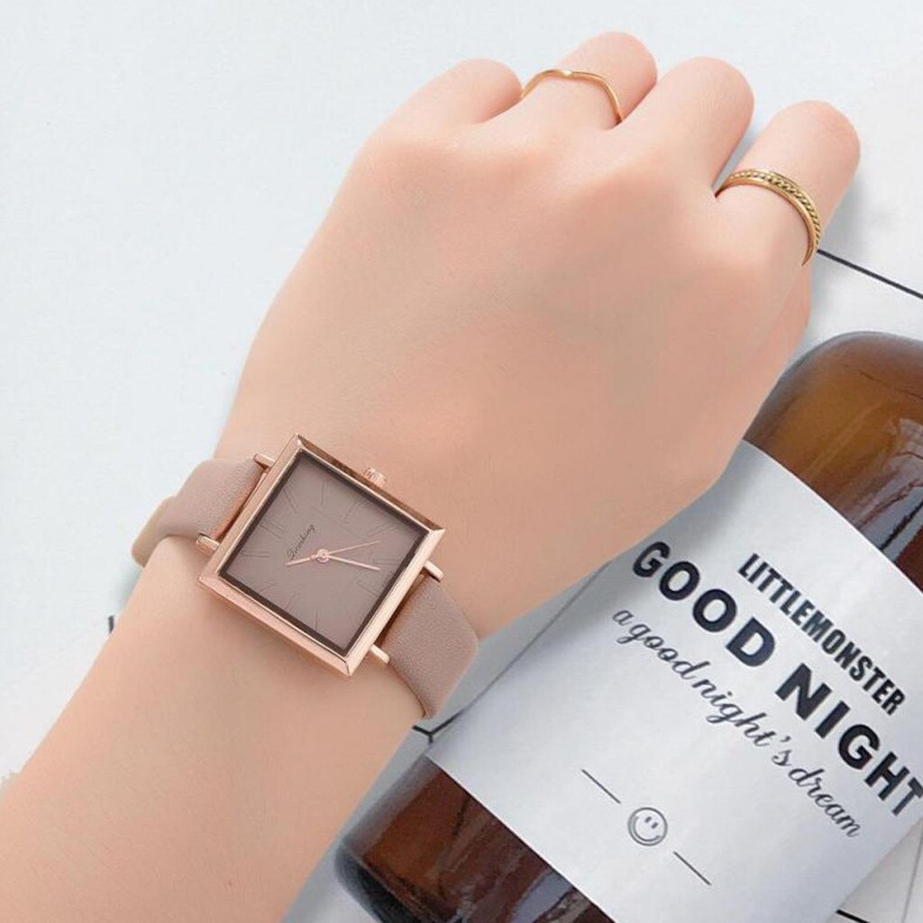 Square Head Pu Strap Ladies Decorative Watch Watches For Women | Daraz.pk