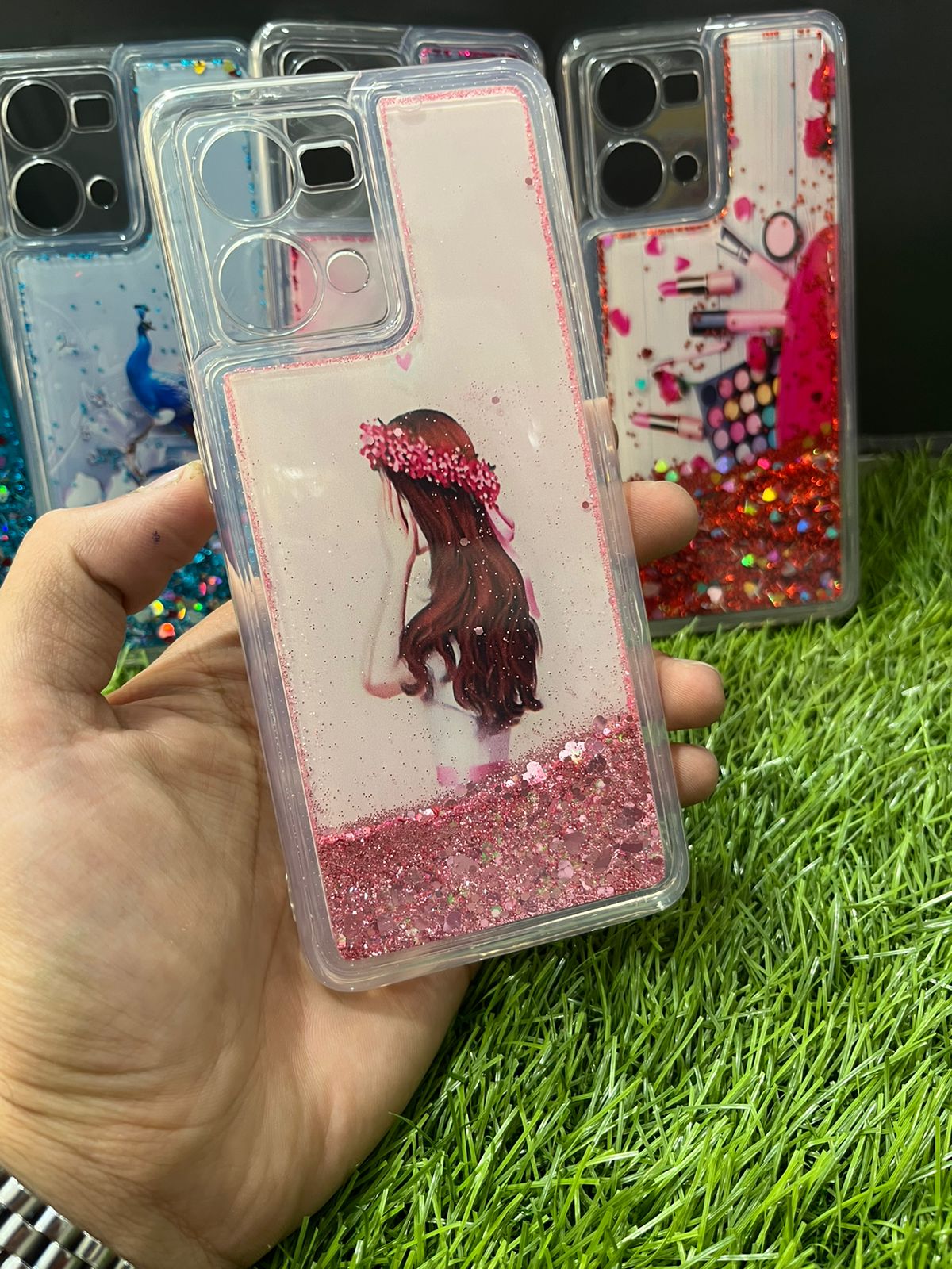 Oppo F21 pro Water Glitter back Cover_Print glitter cover_star cover ...