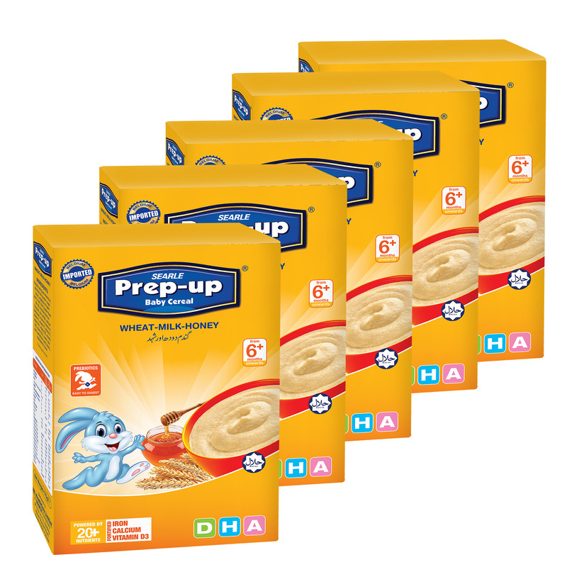 Pack of 5 Prep-Up Baby Cereal - Wheat-Milk-Honey - 175g | Daraz.pk