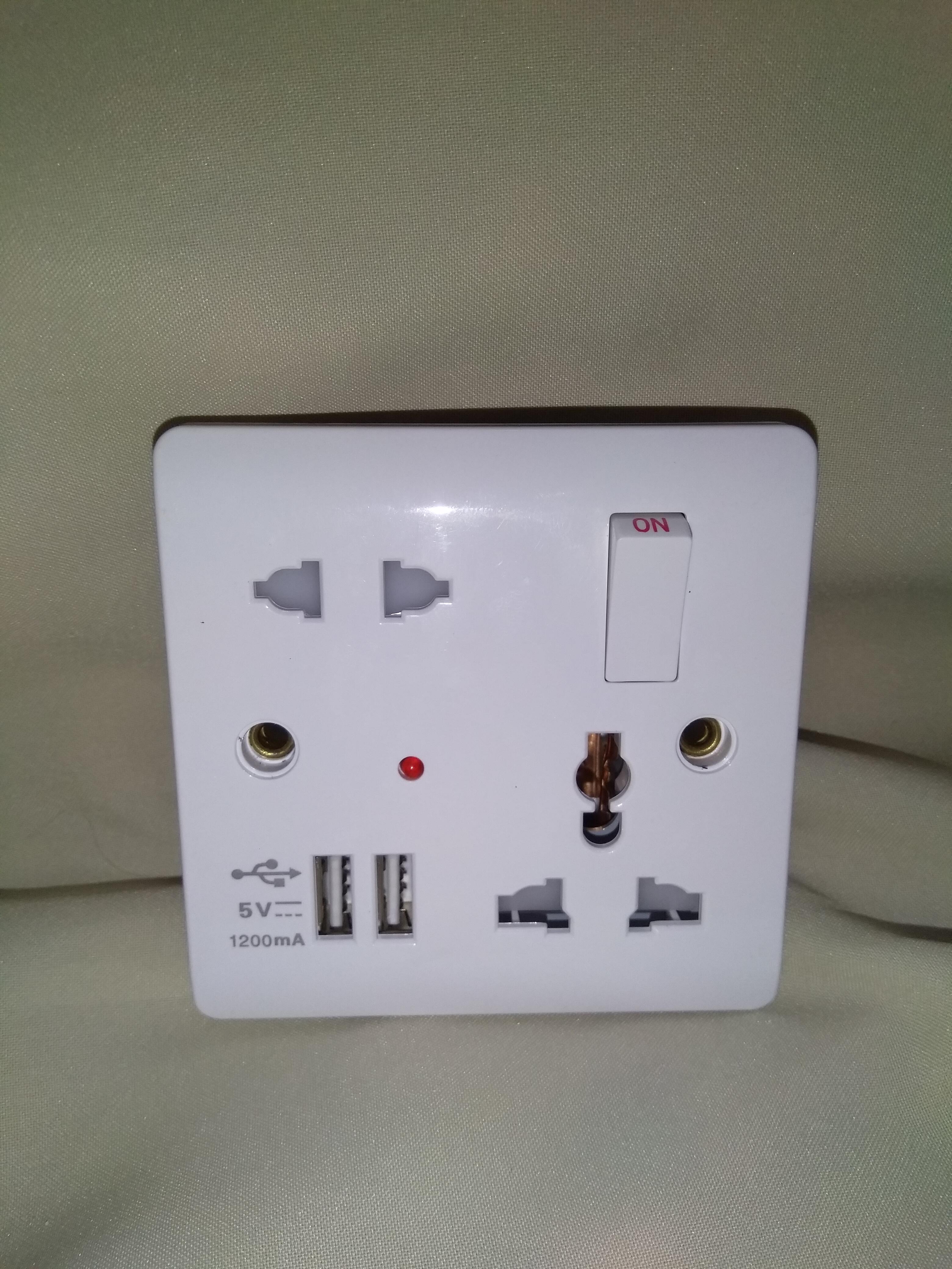 Multi Socket Switch Board with Dual USB Port , Wall Power Socket with ...
