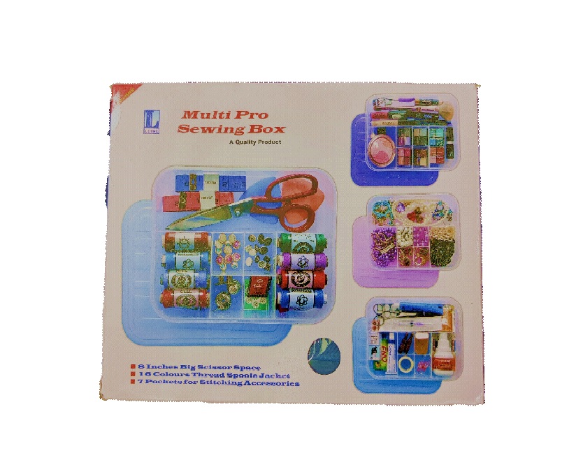 Multi Purpose Sewing Box-transparent-with-blue-cap sewing machine ...