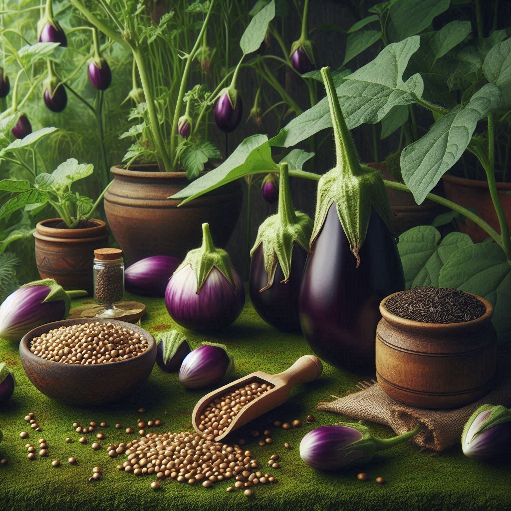Egg plant vegetable seeds | Brinjal seeds | baigan plant seeds | Organic and Fresh | high ...