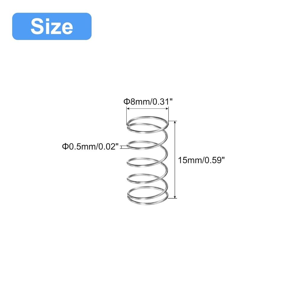 5Pcs Useful 0.5mm Wire Size Spring Steel Coil 304 Stainless Steel ...