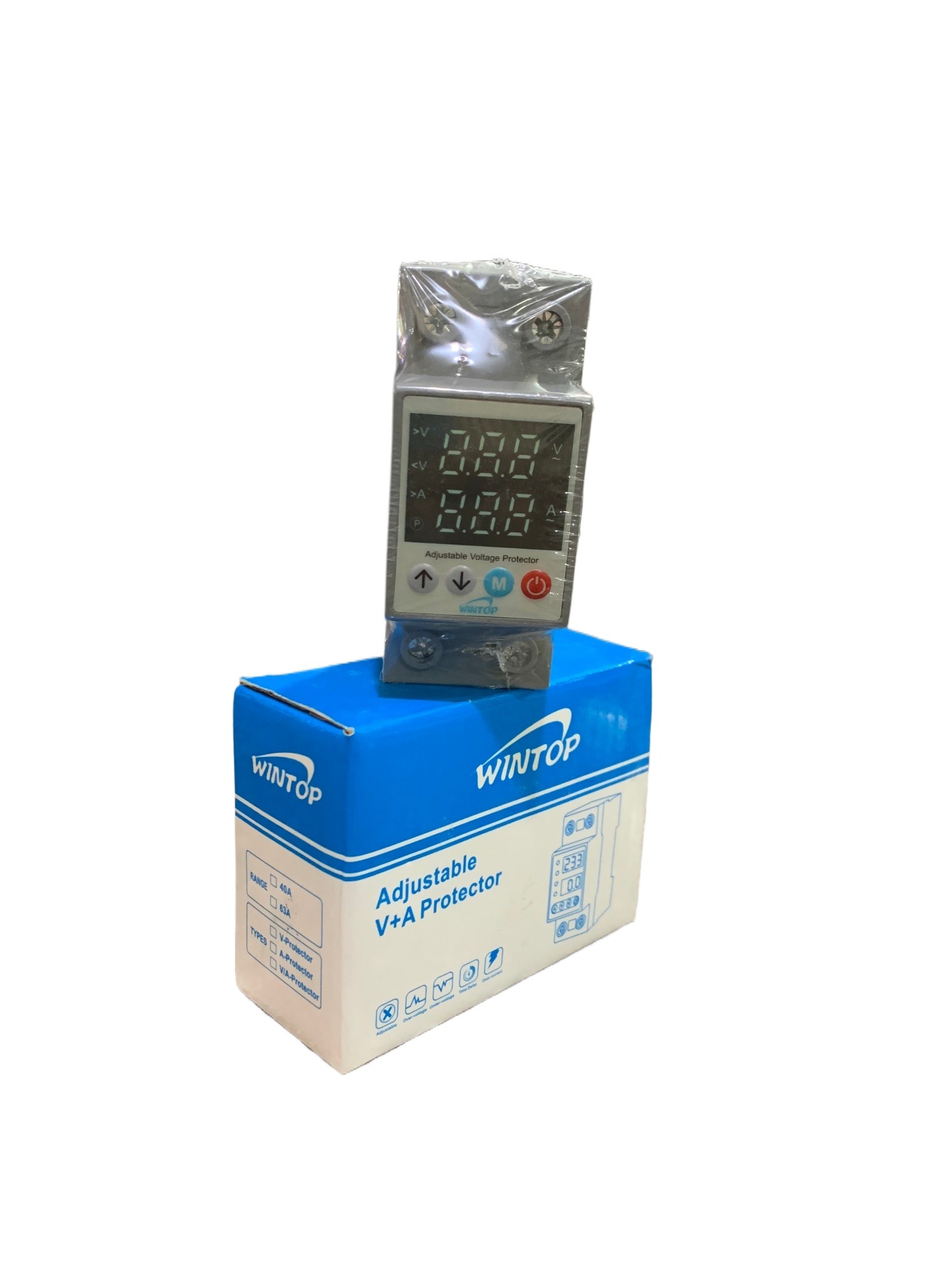 WinTop Din Rail Dual Display Adjustable Over Voltage Current and Under ...