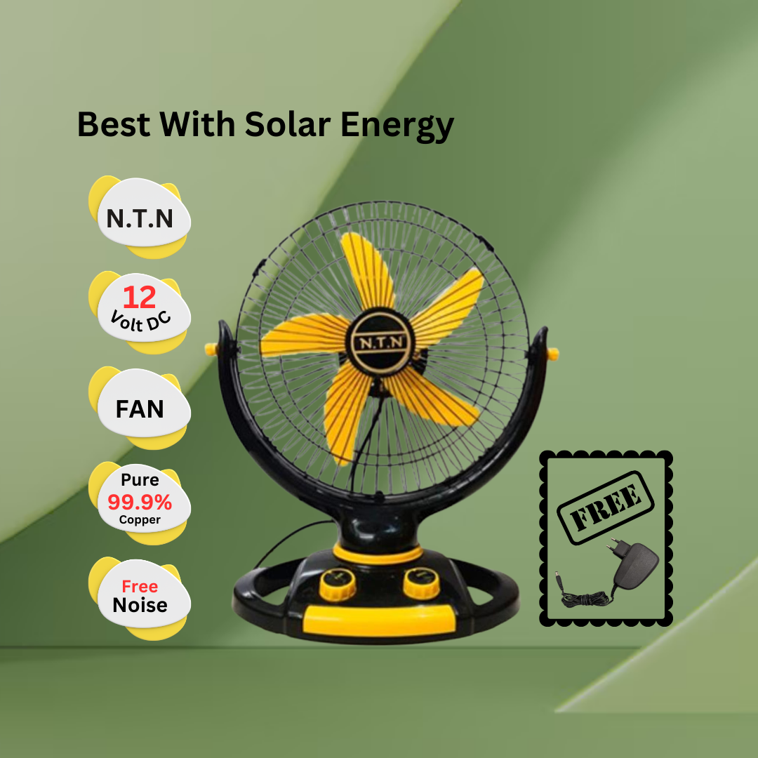 NTN Auto Rotatable Table Fan 12 Volt solar DC Fan With Free Supply ...