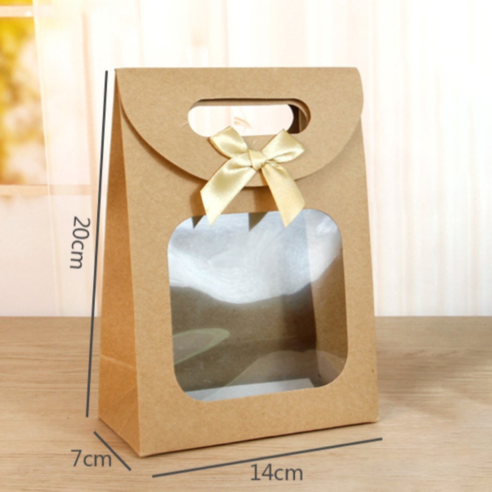 Practical Paper Gift Packaging Bag with Handle Square Shape Paper Bag ...