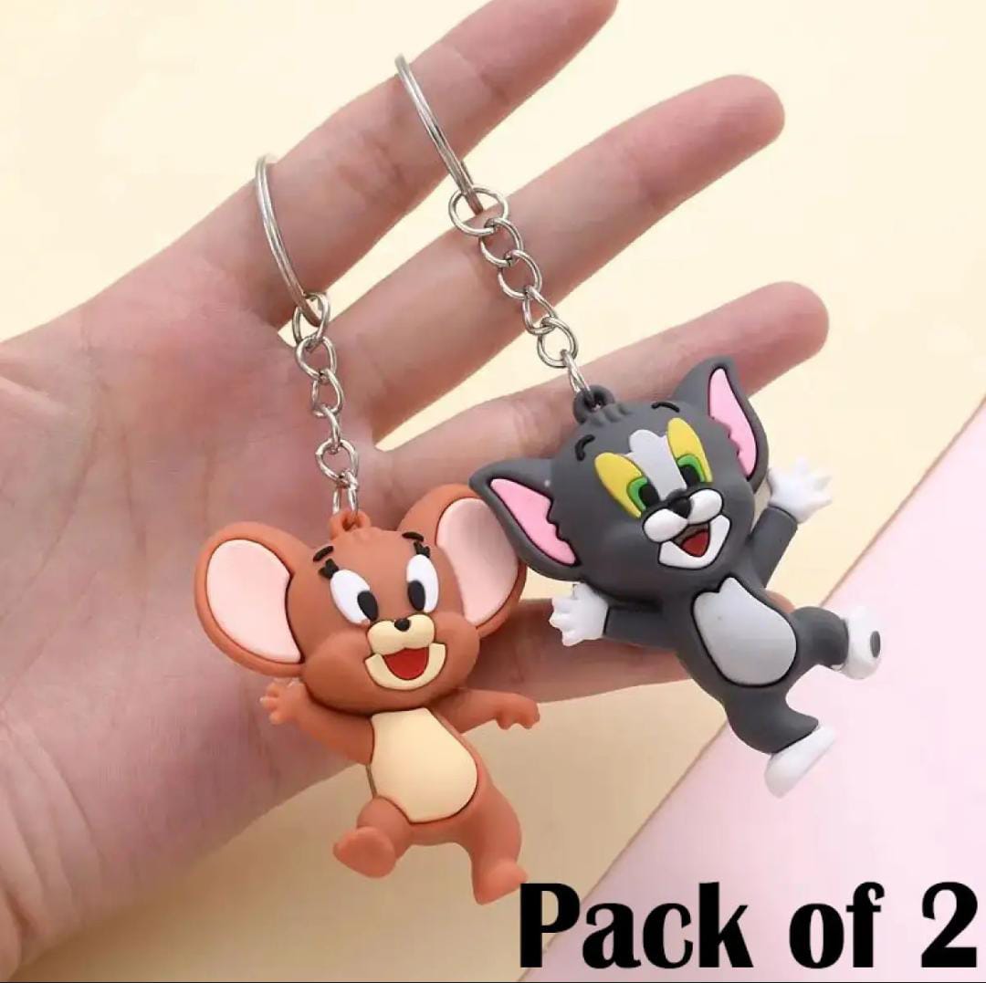 1-Pair Cute Tom & Jerry Keychain Tomcat Keychain Cartoon Pendant | Daraz.pk