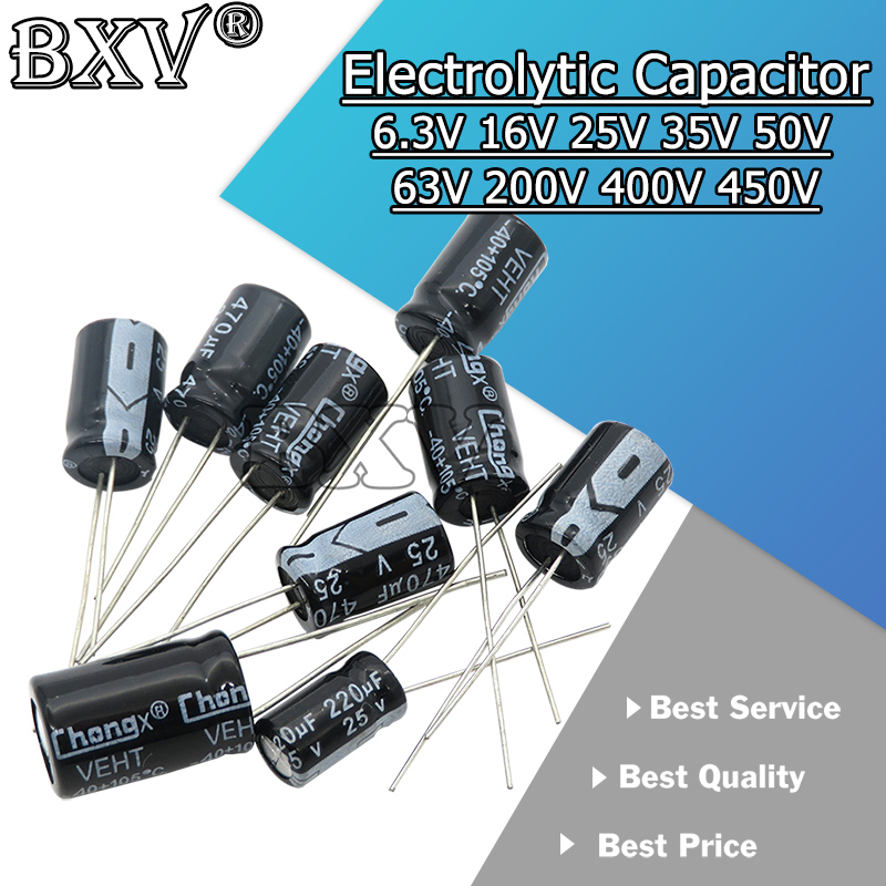 Electrolytic Capacitor 6.3V 16V 25V 35V 50V 63V 200V 400V 450V 10UF 22UF 47UF 100UF 220UF 330UF ...