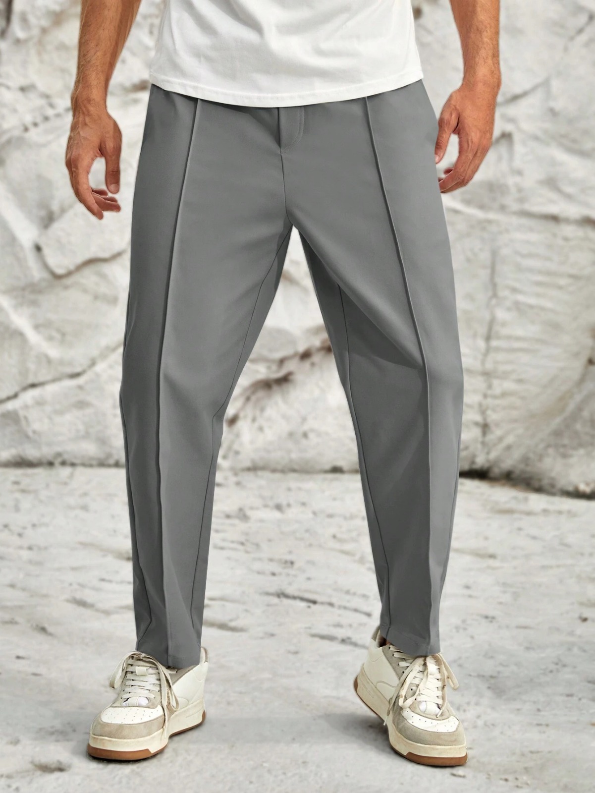 Relaxed Straight white/beige/brown Baggy Loose Bottom Trouser for Men ...