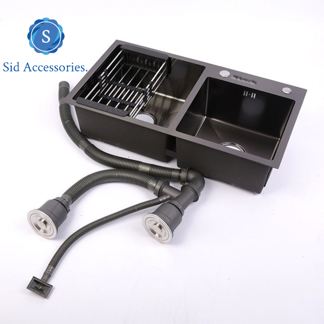 SA kitchen sink double bowl 75x40 CM | Daraz.pk