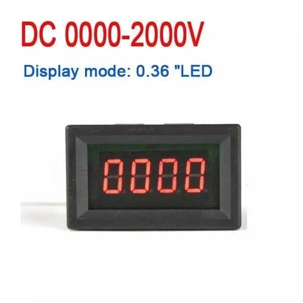 DC Voltmeter Solar Meter 0000-2000V High Precision High Voltage 0.36 ...