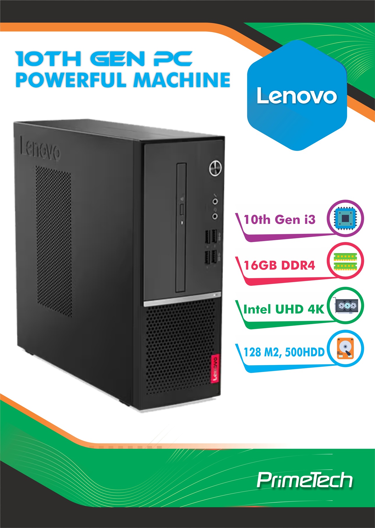Lenovo 10th Gen SFF PC - Core i3 10th Processor, 16GB DDR4 RAM, 128GB ...