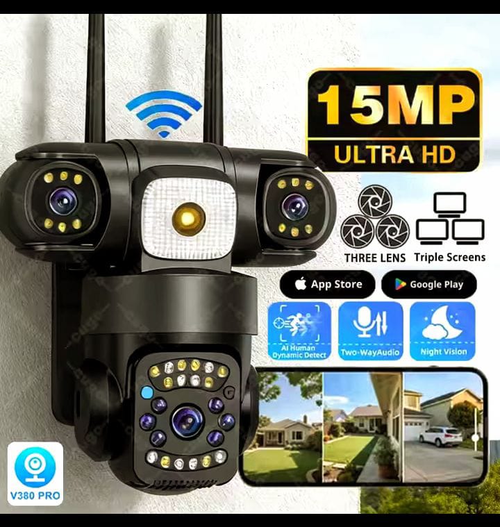 Latest New Model Ultra HD 12MP 4X4X4 Multiple Lens Security Camera V380 ...