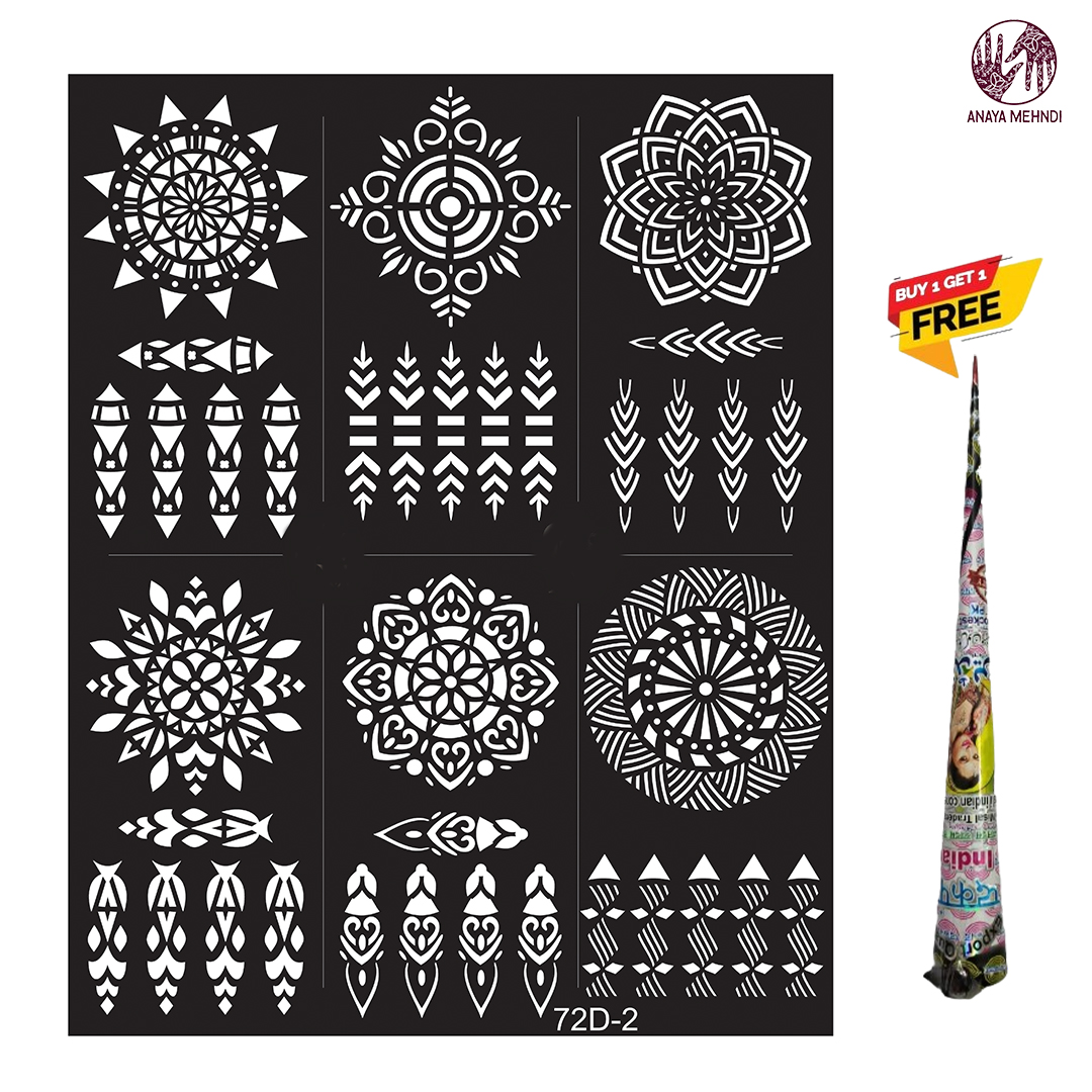 Mehndi Stickers | New Mehndi Stickers Six Design Sheet | Mehndi ...