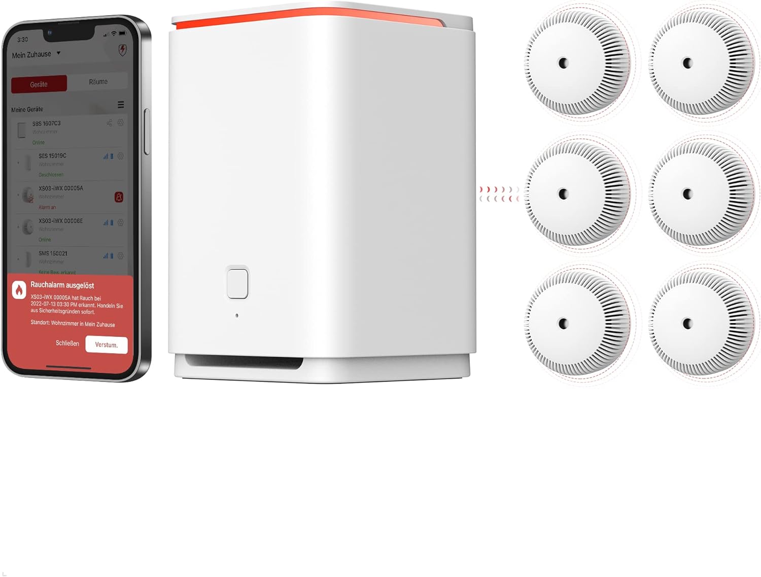 Smoke Detector Wi-Fi Smoke Detector Networked Smart Smoke Alarm Set ...