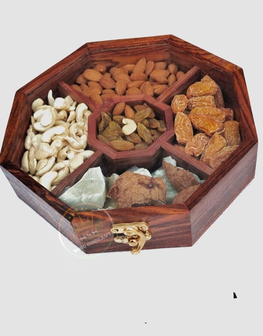 Wooden Dry Fruit Storage Box & Masala Box | Kitchen Storage with Lock ...
