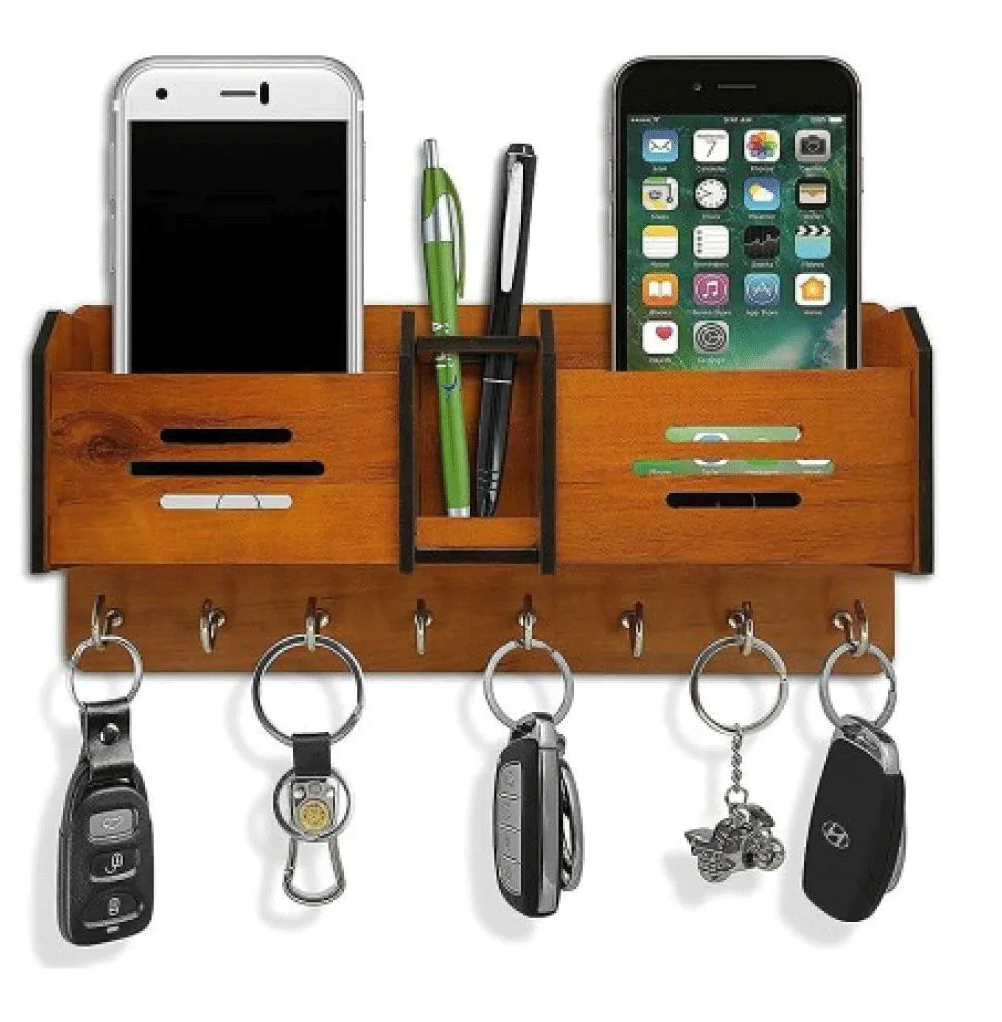 Wooden Keys Holder | Hooks Design Wall Hanger | Hanging Keys Hooks ...