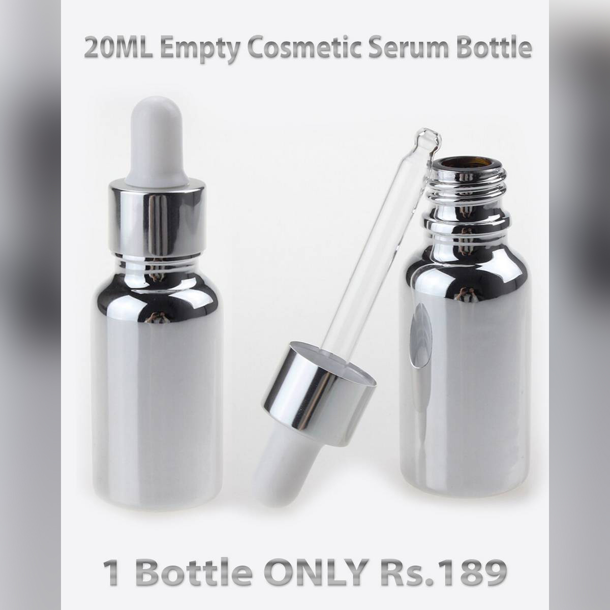 Empty Bottles for Serum Silver color glass small dropper bottle ...