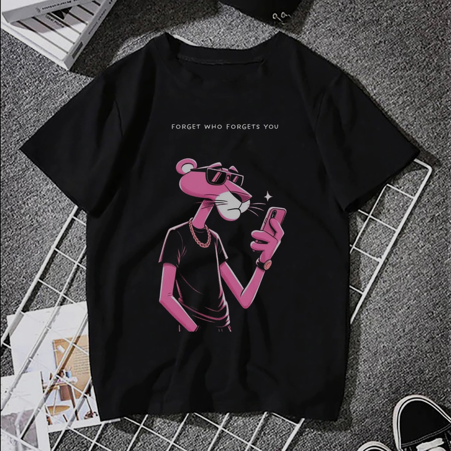 Pink Panther TShirt For Girls And Boys Cartoon Goofy Graphics Tee at ...