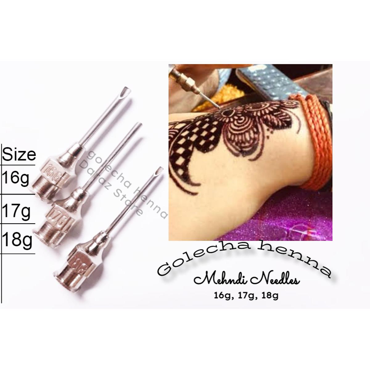 Mehndi Injection Pen Needles Pack of 3 Different Sizes Needles 16g, 17g ...