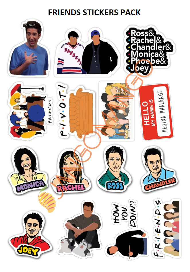 10 Pcs Friends TV Show Stickers Pack For Laptop, Desk, Notebook and ...