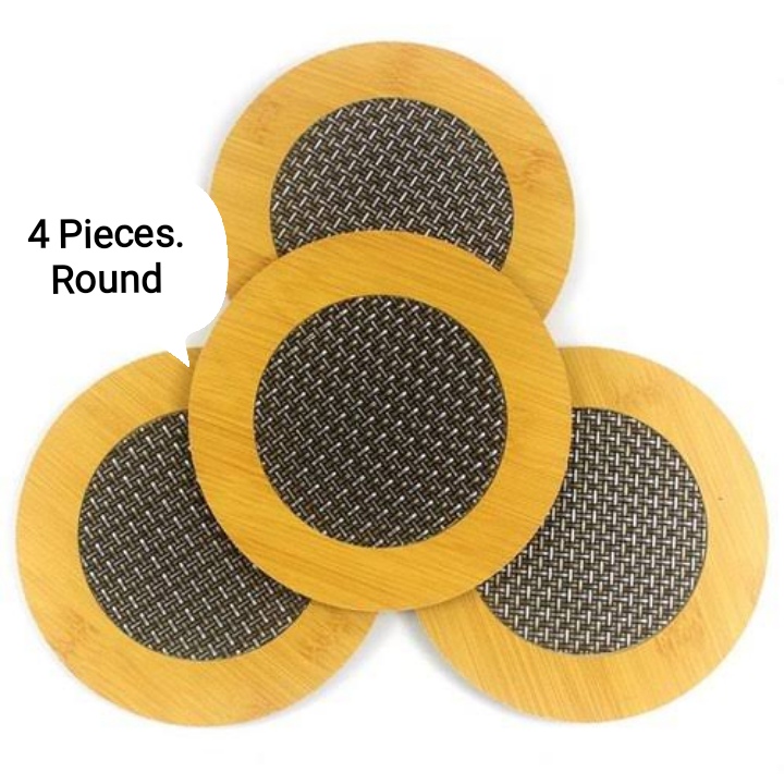 4 Pieces Heat Resistance insulated Bamboo Placement Heat pad, heat mat ...