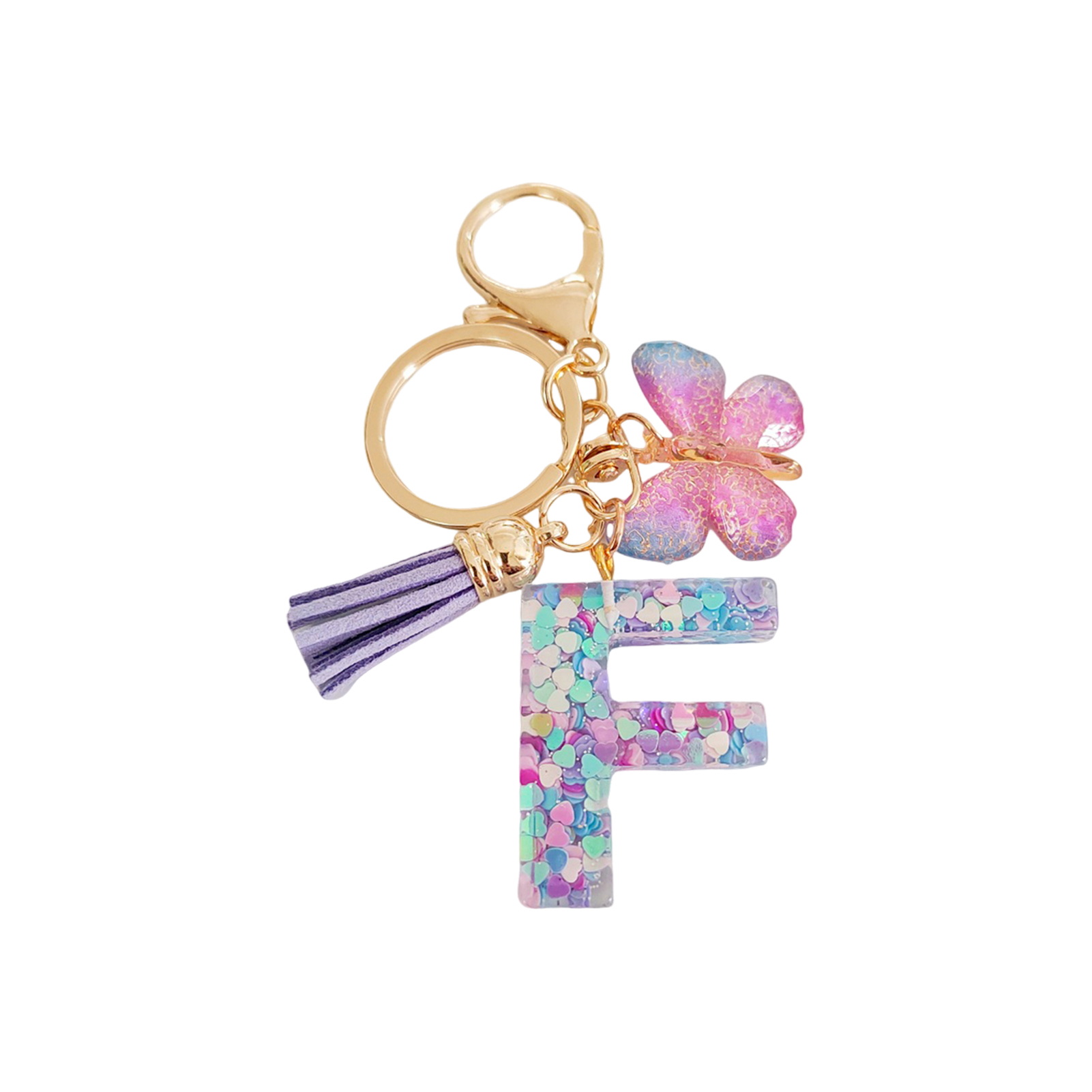 Keychain Pendant Personalized Purple Alphabet Keychain for Girls ...