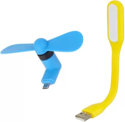 Mini Electric Fan For Android/TypeC/USB With USB Light | Daraz.pk