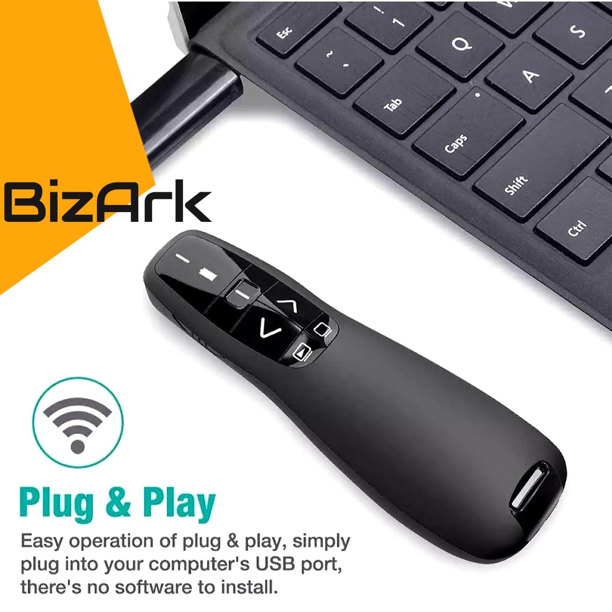 R400 Wireless Slide Changer / Presenter / Clicker - RF Remote Control ...