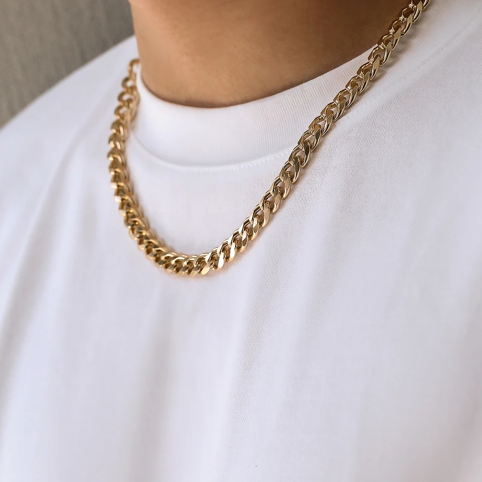 Miami Cuban Curb Chain Necklace For Boys Stainless Steel Hip Hop Link ...