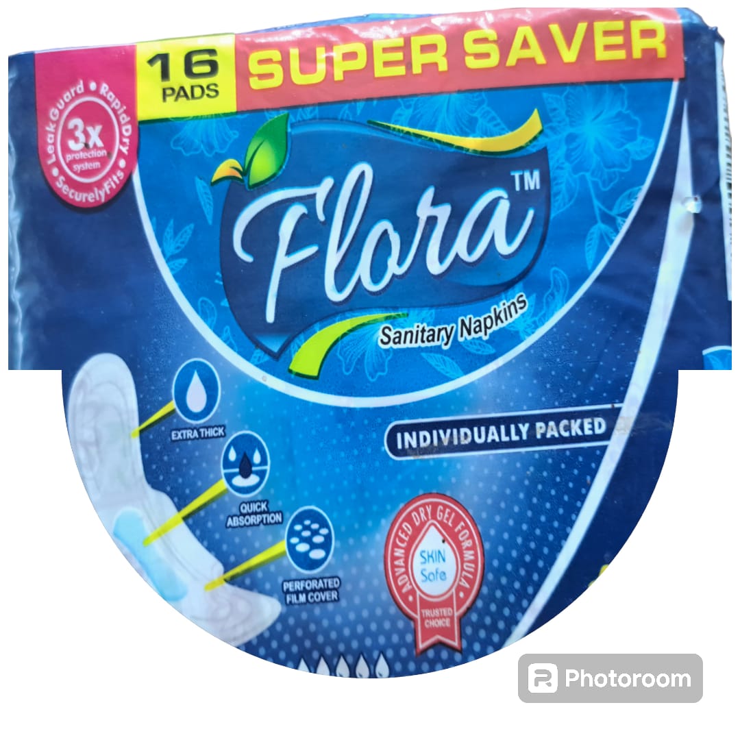 Sanitary Napkins Maxi Thick XXL 16 Pads by Flora Individually Packed with Maximum Absorbency ...