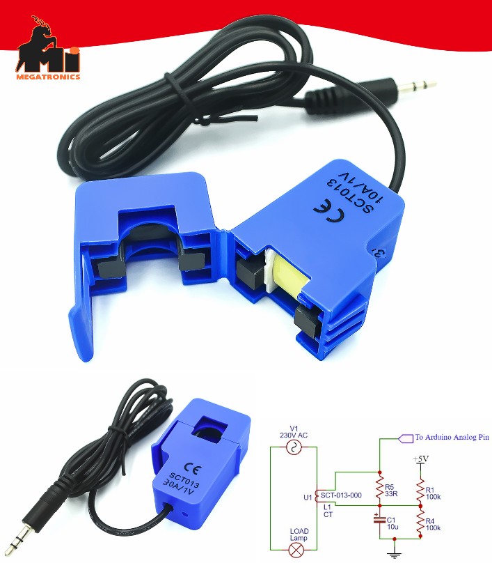 SCT-013 30A 1V 1% Split Core Current Transformer CT current sensor Non ...