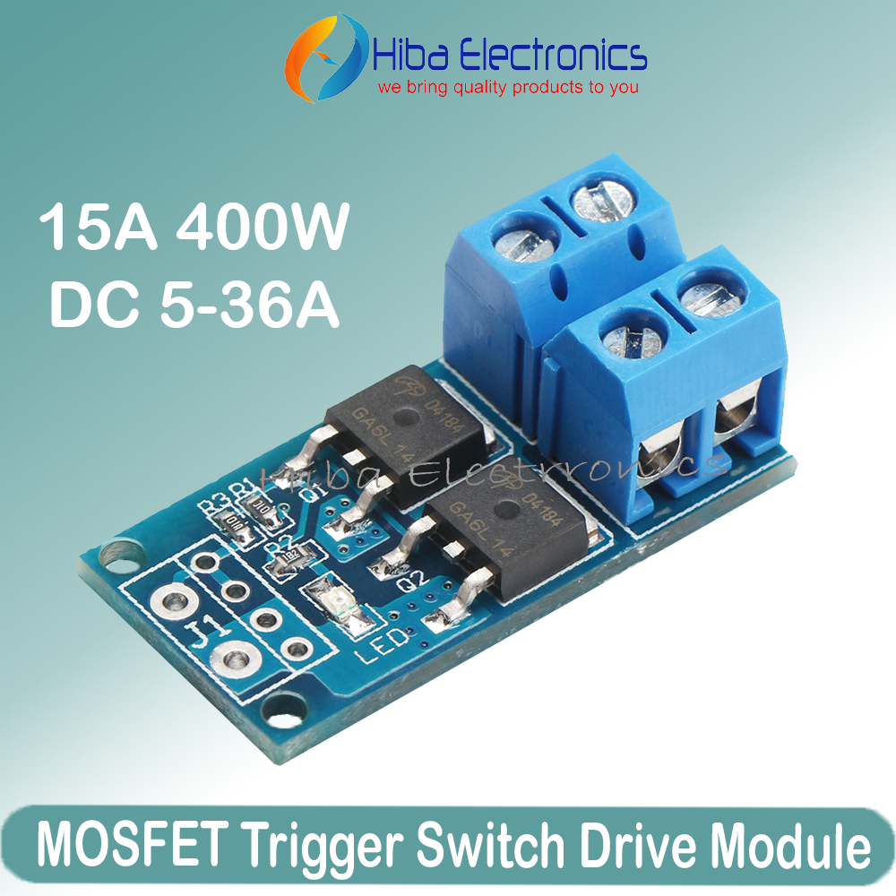 15A 400W MOSFET Trigger Switch Drive Module PWM Regulator Control Panel ...