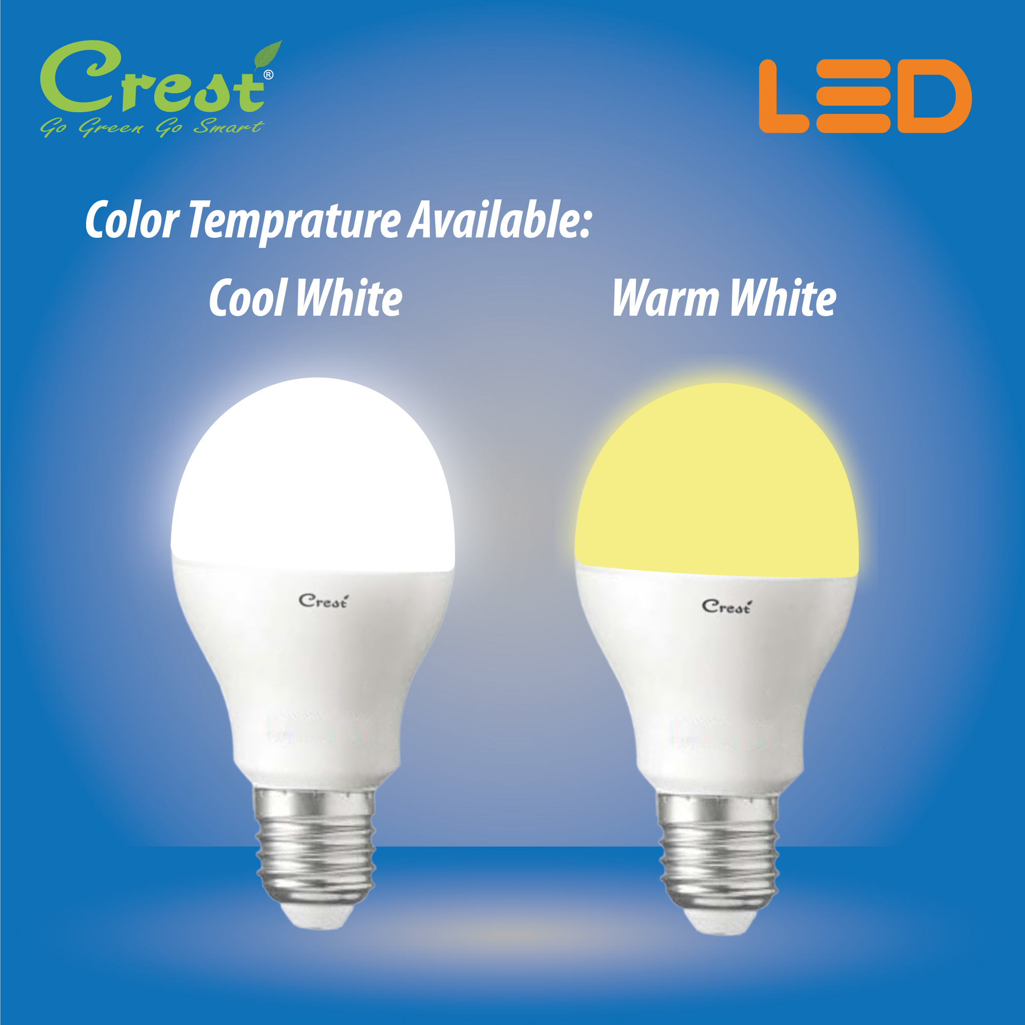 Crest LED BULB LIGHT 10W B22/E27 (3000K/6500K) | Daraz.pk