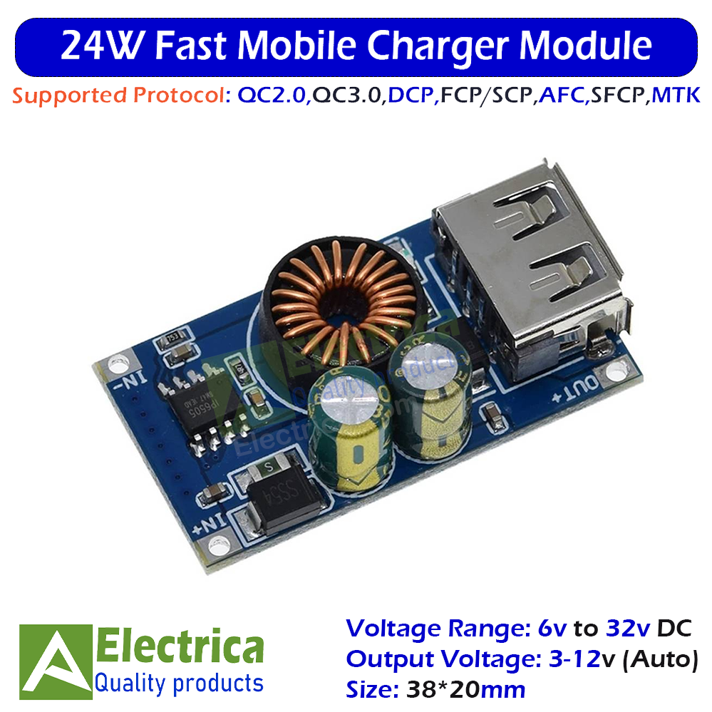 24W 5V 3.4A Fast Mobile Phone Charging Module QC3.0 USB Quick Charger ...